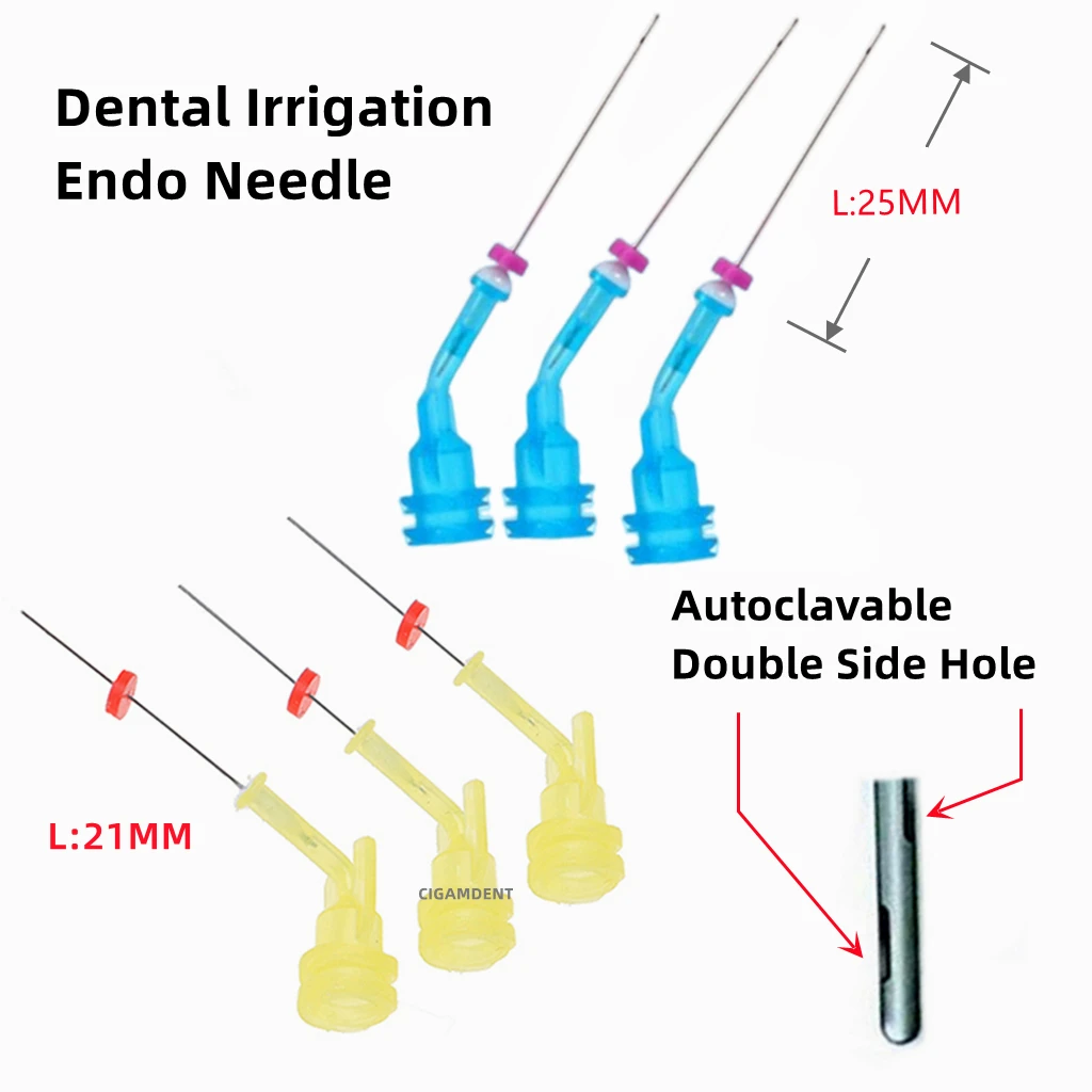 10Pcs Dental Endo Irrigation Needle Tip Root Canal Syringe Tips 31G 21 ...