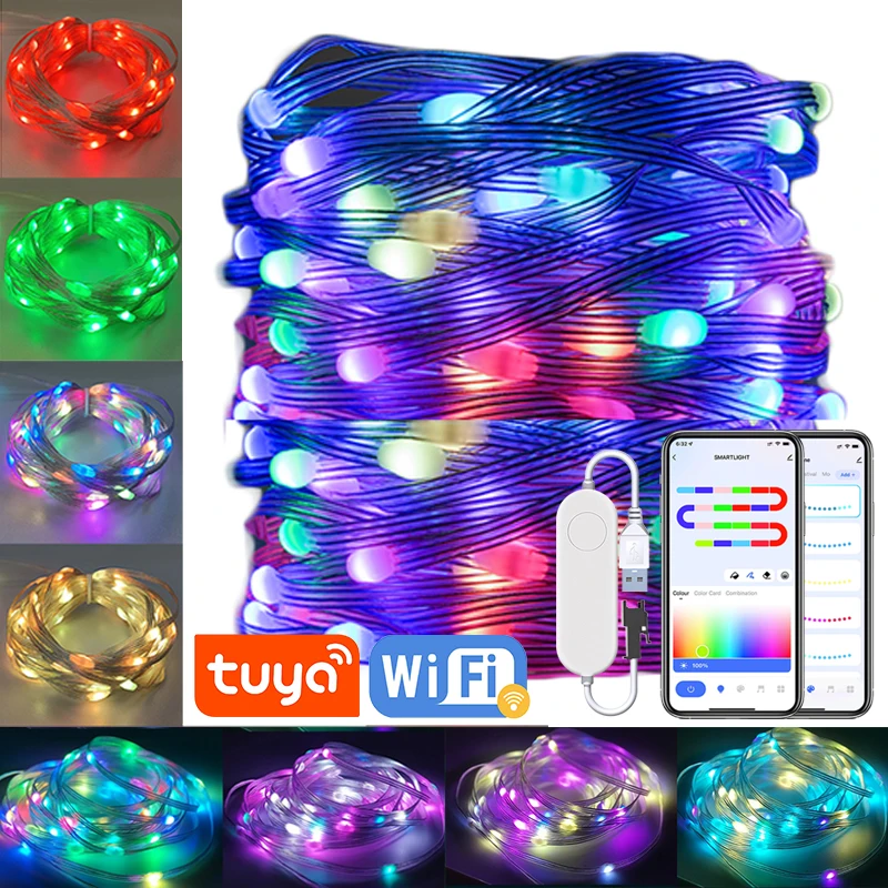 WIFI-Fairy-String-Lights-Dreamcolor-LED-String-Lighting-WS2812B ...