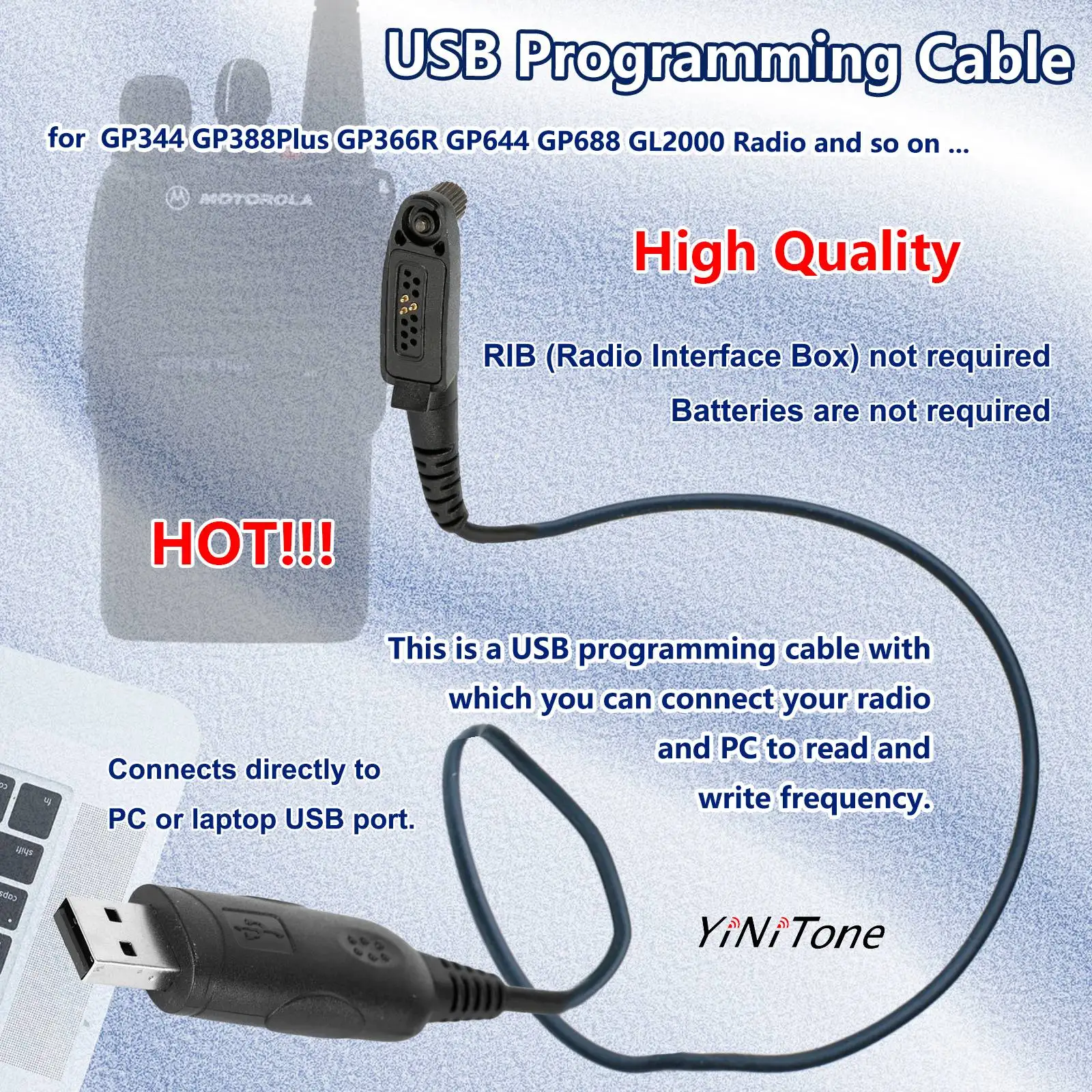 Write frequency line for Motorola Radio GP328Plus GP338Plus GP644 GP688 ...