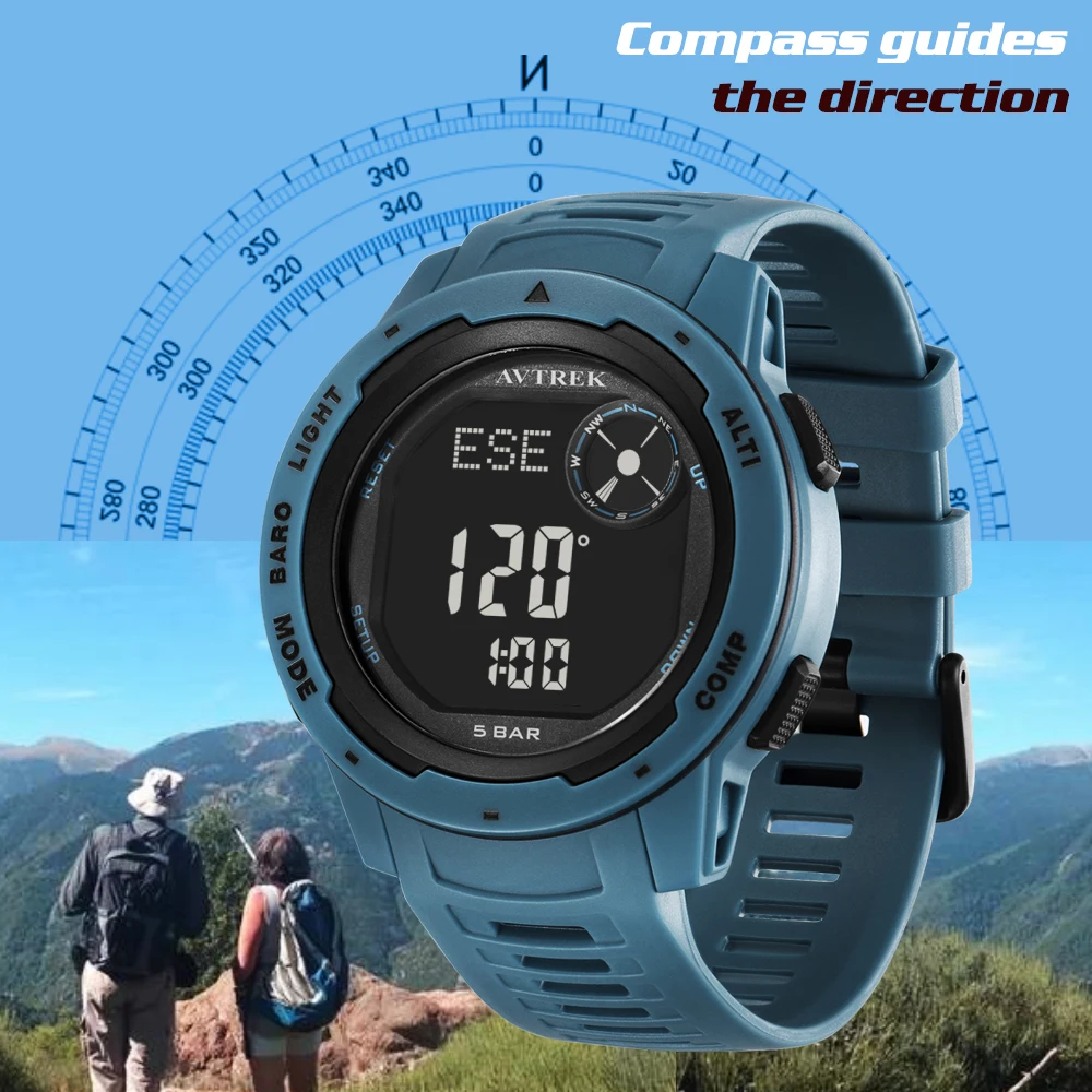 Sports-Compass-Watch-Men-Pedometer-Running-Clock-Climbing-Hiking ...