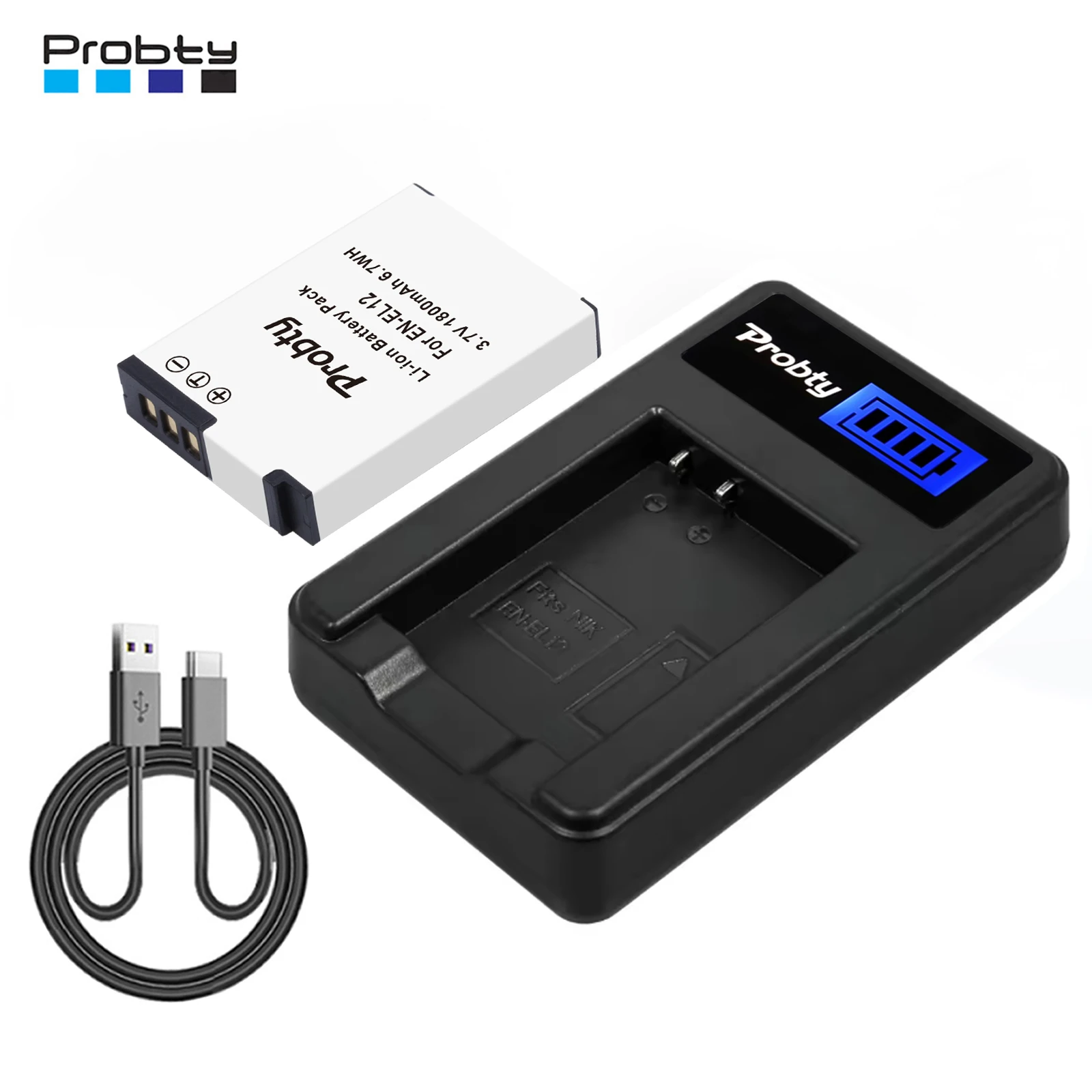 EN-EL12 Battery and LED Charger for Nikon Coolpix A1000, B600, Coolpix ...