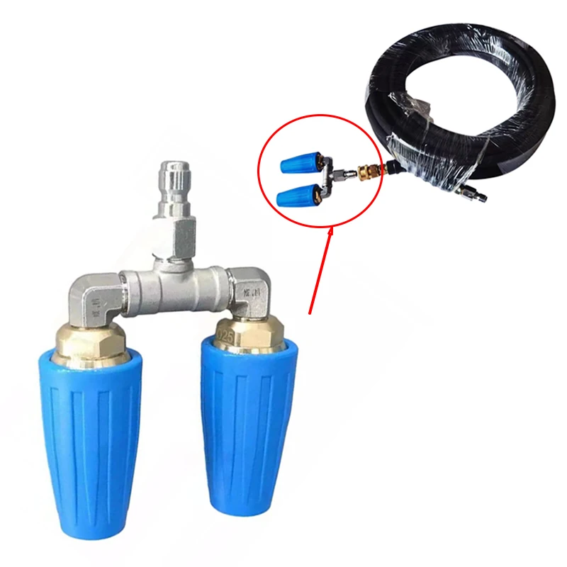 High-Pressure-Washer-Rotating-Dual-Turbo-Nozzle-Spray-Tip1-4-4000PSI-4 ...