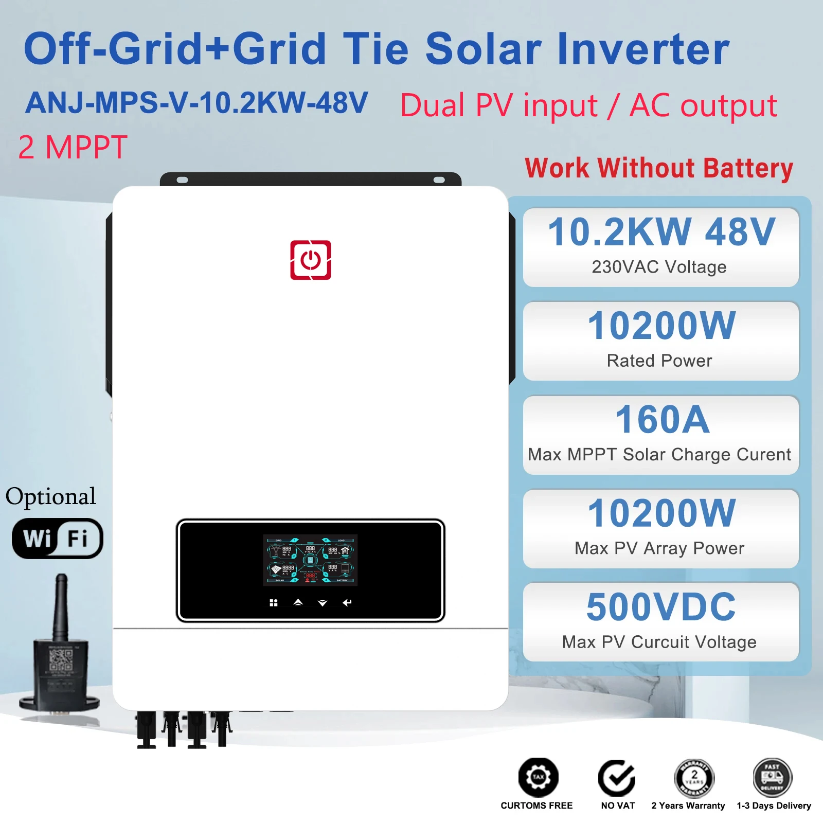 10-2KW-48V-Inverter-solare-ibrido-220VAC-Off-Grid-Tie-Inverter ...