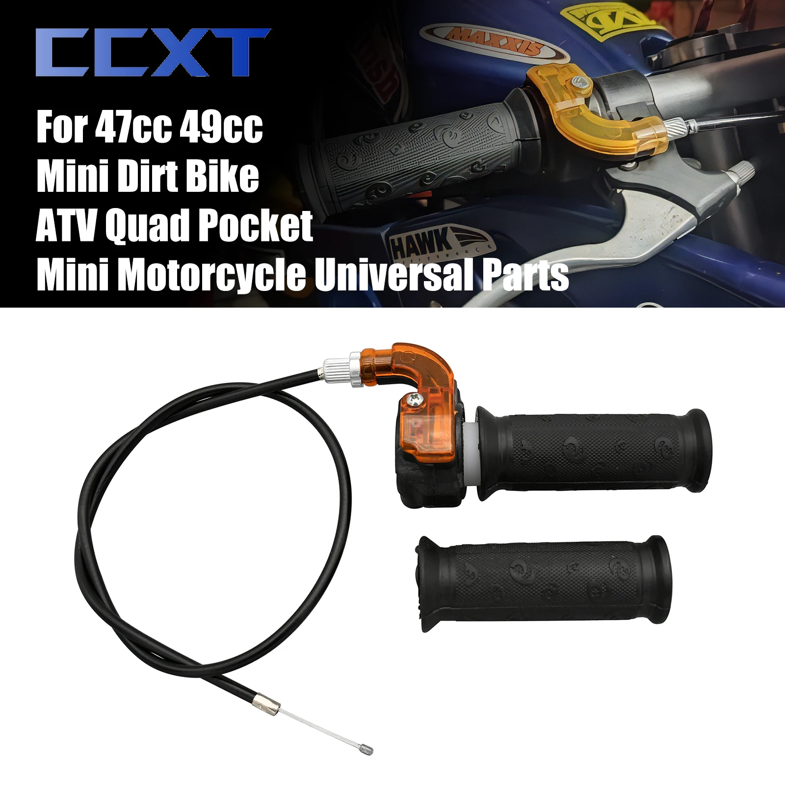 Rotary Throttle Accelerator Grip and Cable For 49cc 47cc Mini Motocross ...