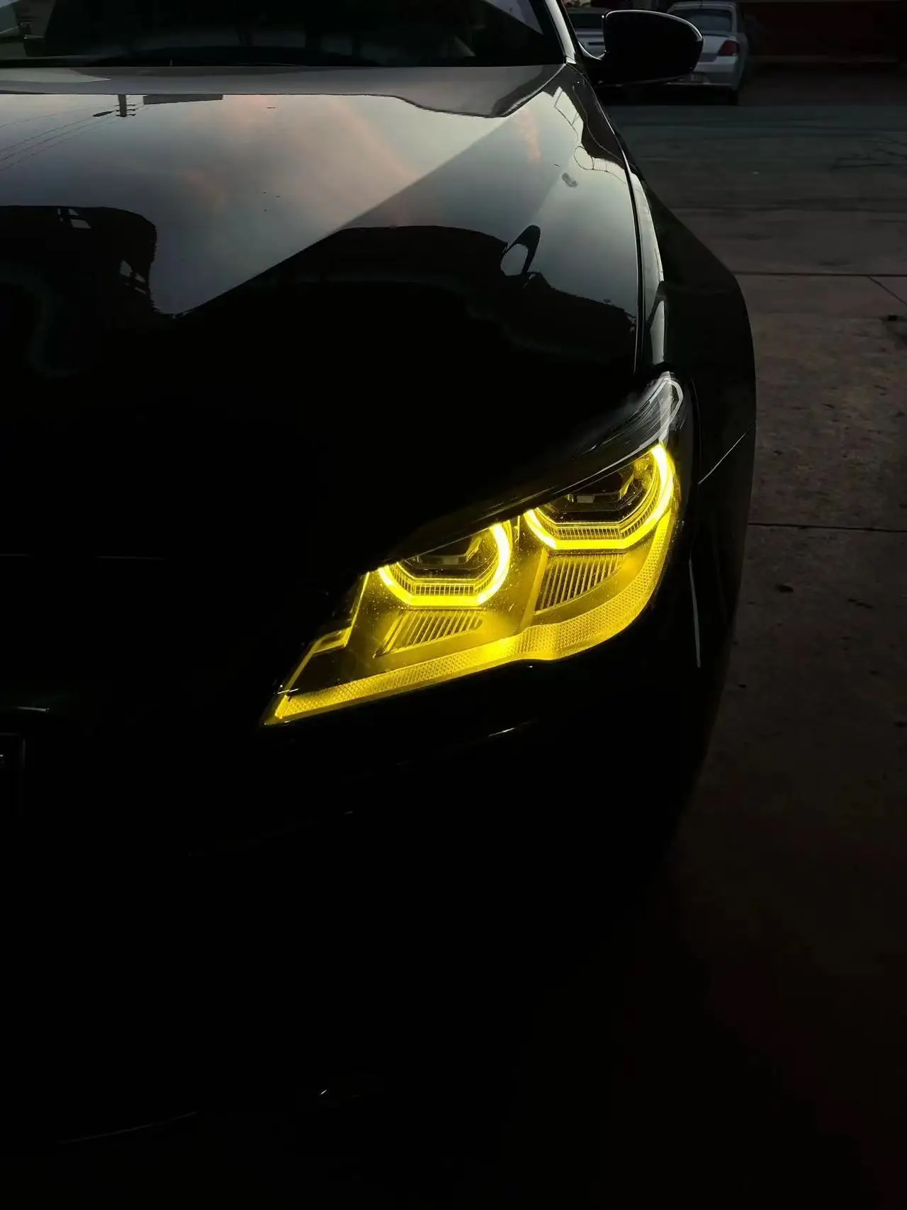 BMW 6 시리즈 M6 F12 F13 F06 CSL 헤드라이트, 노란색 DRL LED 엔젤 아이 보드, 7394901 주간 주행 ...