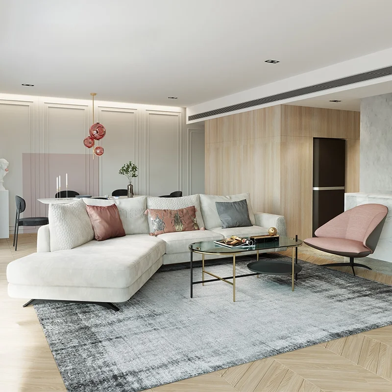 Minimalist-Living-Room-All-The-Upholstered-High-Back-Big-Sectional-Sofa-With-Chaise-Lounge-L ...