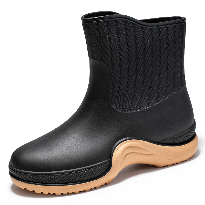 Botas de lluvia de suela gruesa para mujer, zapatos de goma ...