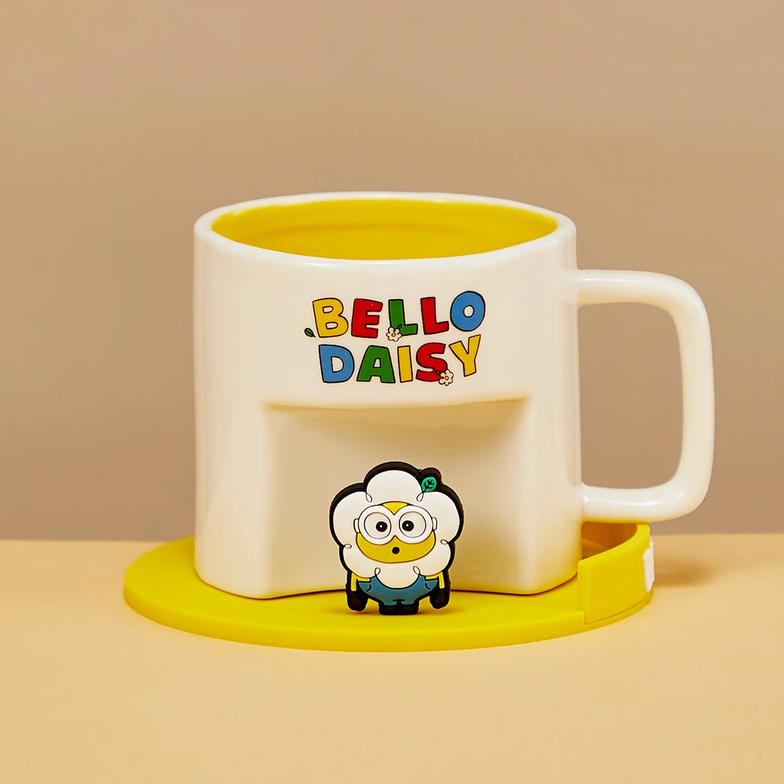 MINISO-Daisy-Minions-Collection-Ceramic-Cup-with-Cartoon-Coaster-390mL ...