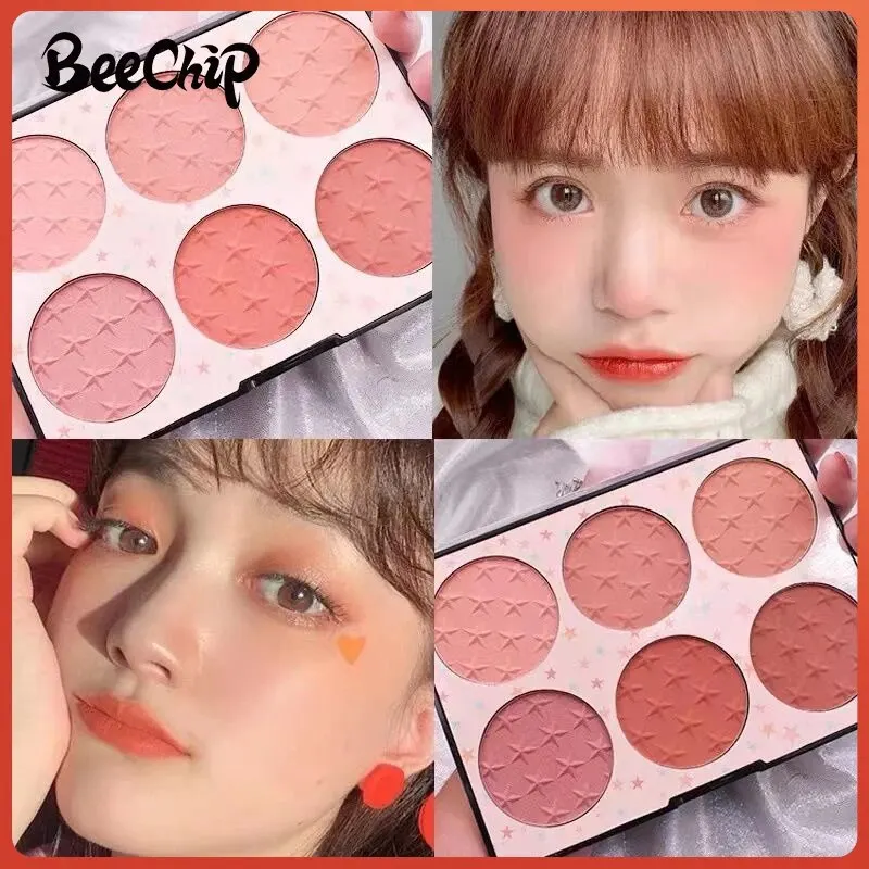 Six-color-Blush-Eyeshadow-Palette-Matte-Pearlescent-Natural-Female ...