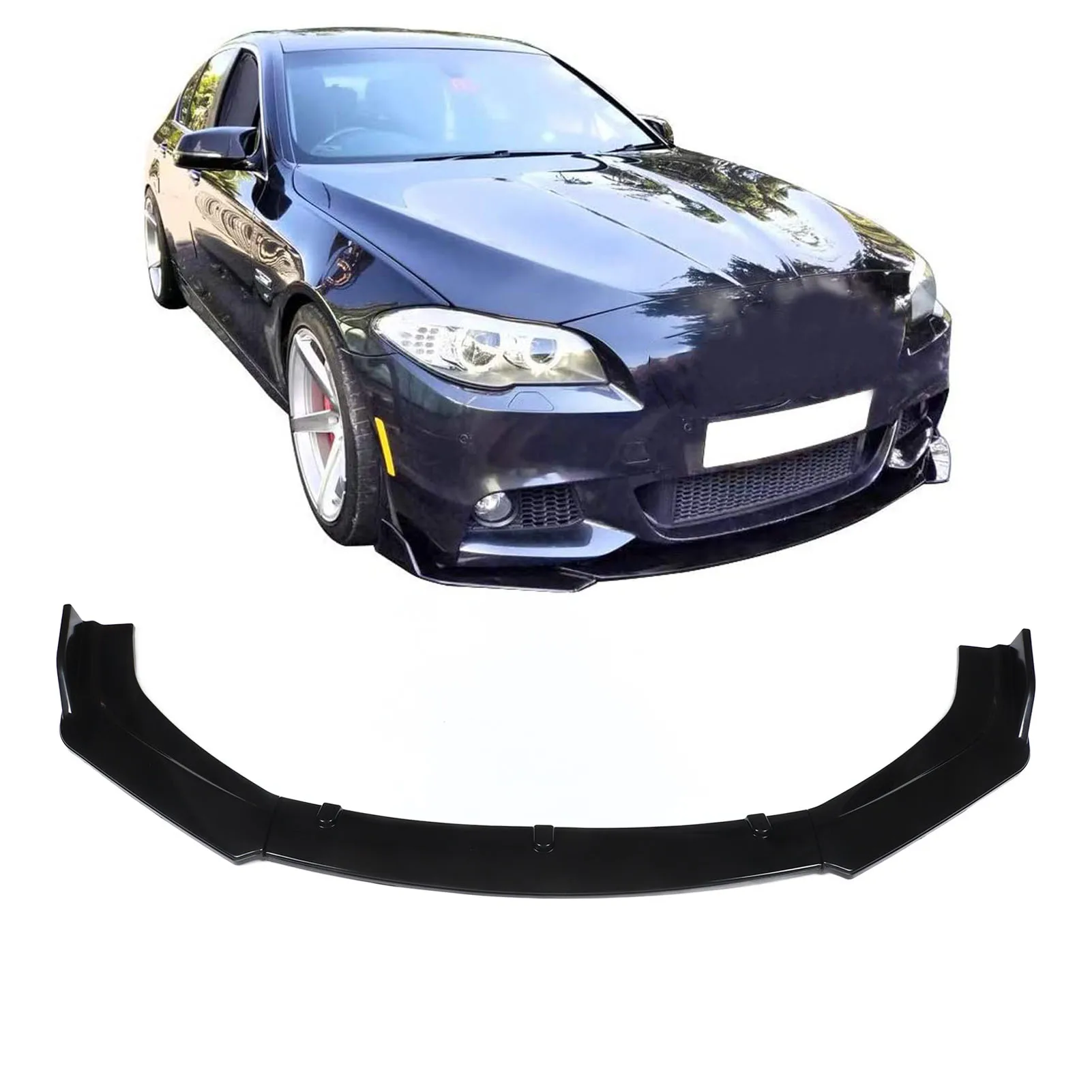 3pcs-Car-Front-Bumper-Lip-Splitter-Kit-Gloss-Black-High-Toughness ...