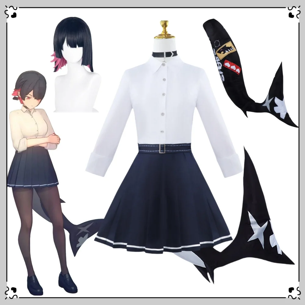 Ellen-Joe-Zzz-disfraz-de-Cosplay-para-mujer-peluca-de-cola-Zenless-Zone ...