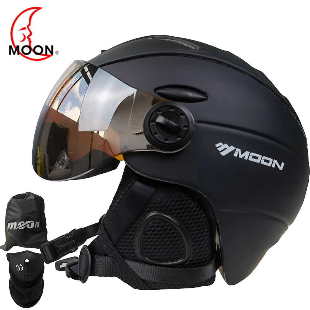 MOON Ski Helmet with Goggles Integrally-Molded PC+EPS High-Quality ...