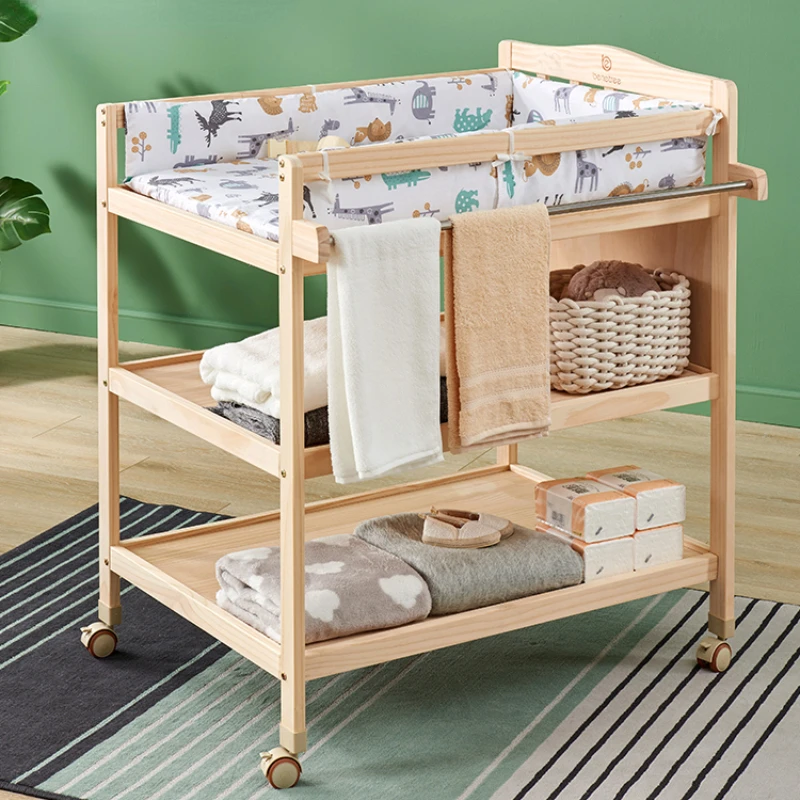 Solid-Wood-Diaper-Changing-Table-Baby-Care-Desk-Massage-Bath-Integrated ...