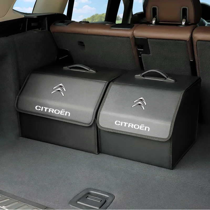 Car-Leather-Organizer-Bag-Foldable-Trip-Storage-Box-For-Citroen-C4-C3 ...