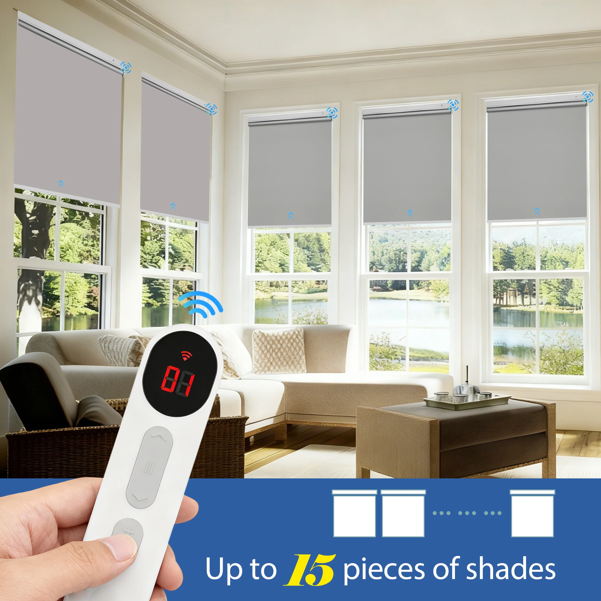 Motorized Blinds 15 -Channel Remote Control For Smart Blinds ...