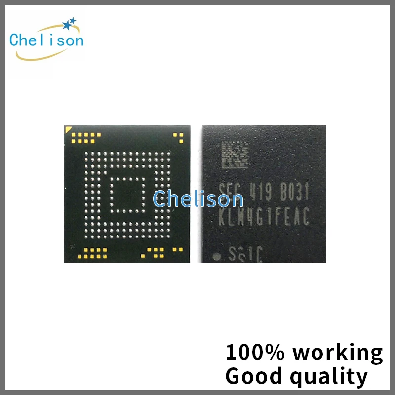 100-working-KLM4G1FEAC-B031-KLM4G1FEAC-C031-BGA153-EMMC-Flash-Memory-IC ...