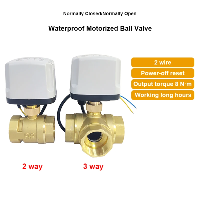 Waterproof-Motorized-Ball-Valve-2-Wire-Brass-Power-off-reset-8-N-m-Big ...