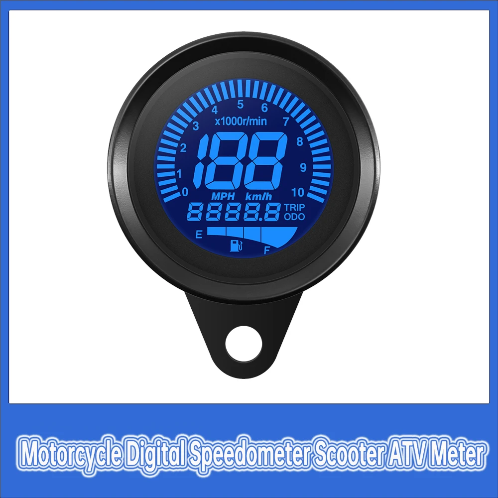 DC12V LED LCD Tachometer Indicator Motorcycle Digital Speedometer ...