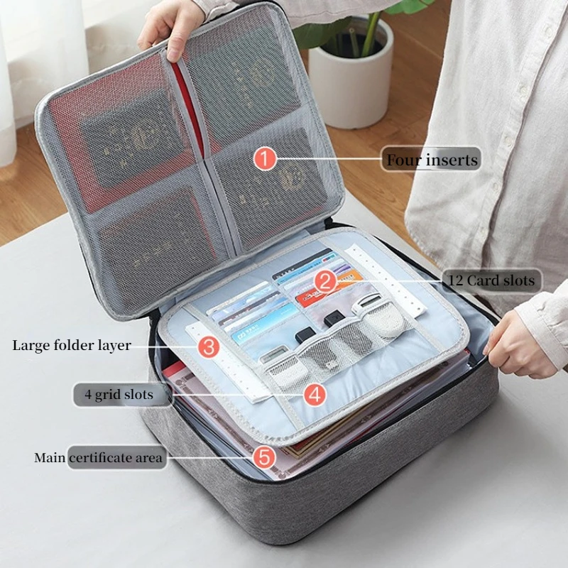 With-Lock-Document-Storage-Bag-Certificate-File-Organizer-Case-Home ...