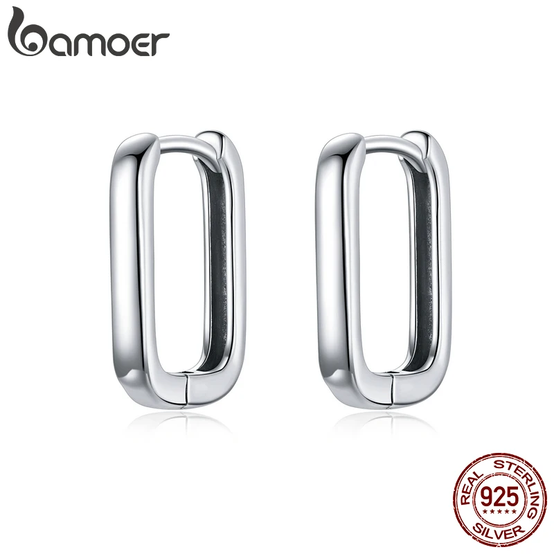 bamoer-Silver-Square-buckle-Earrings-925-Sterling-Silver-Classic-French ...