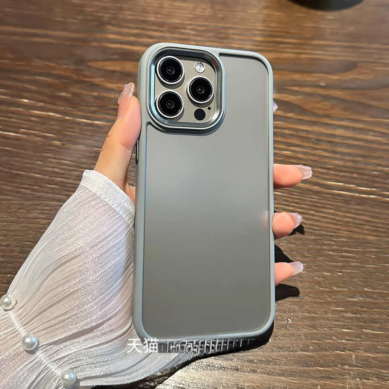 Luxury Anti - Fall Titanium Gray Transparent Phone Case with Open Lens ...