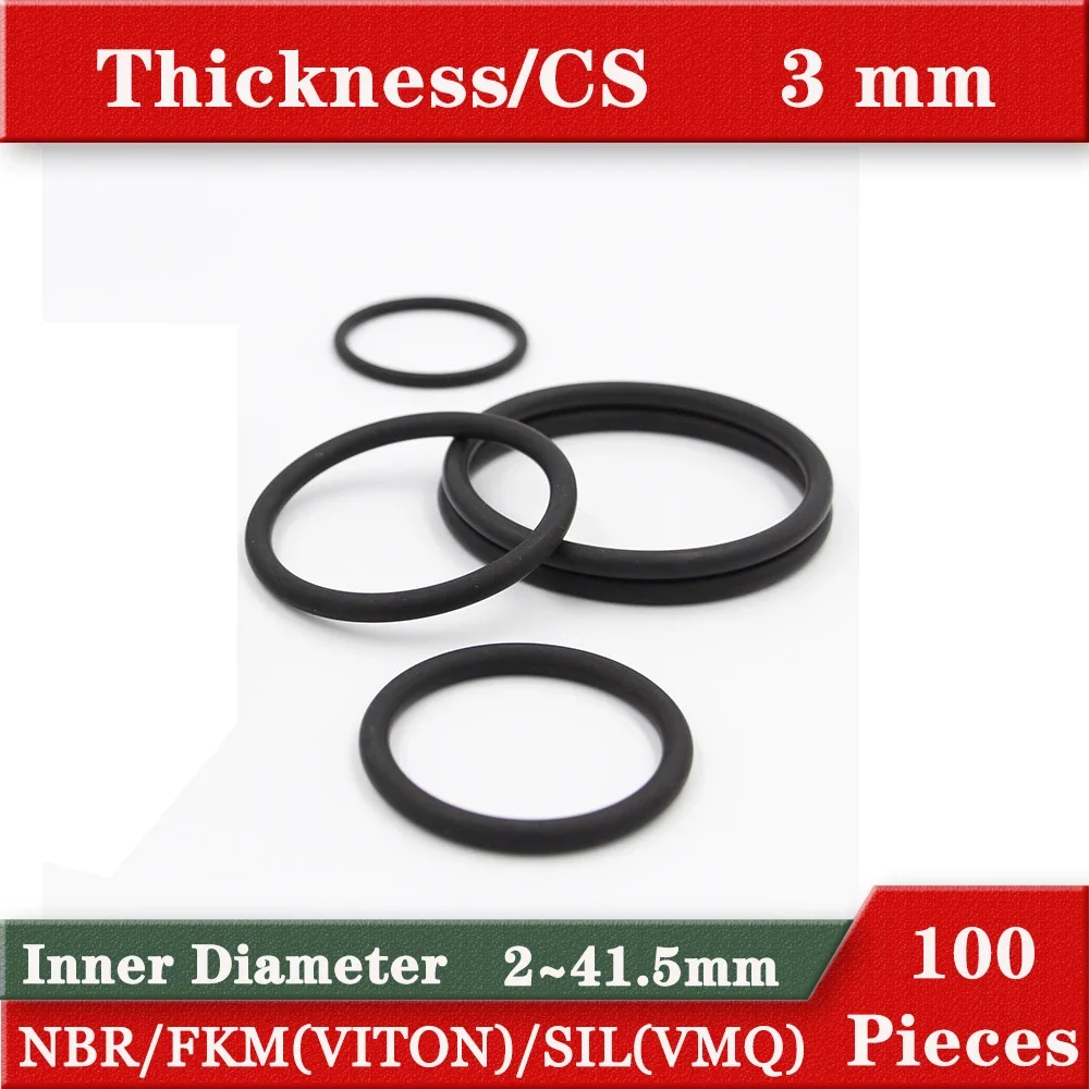 Oring Gaskets NBR FKM VITON SIL VMQ Thickness 3mm CS oil o ring sealing ...