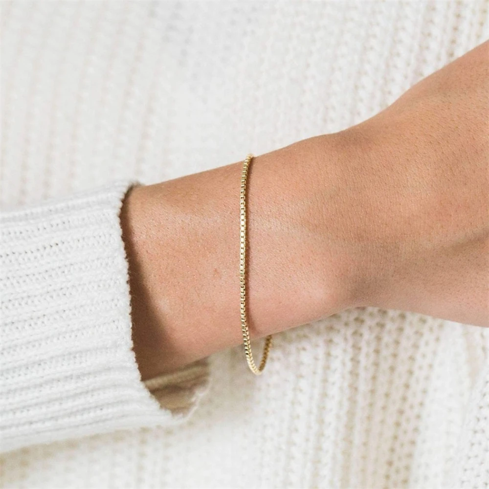 Dainty-Gold-Color-Stainless-Steel-Tiny-2mm-Box-Chain-Bracelets-for ...