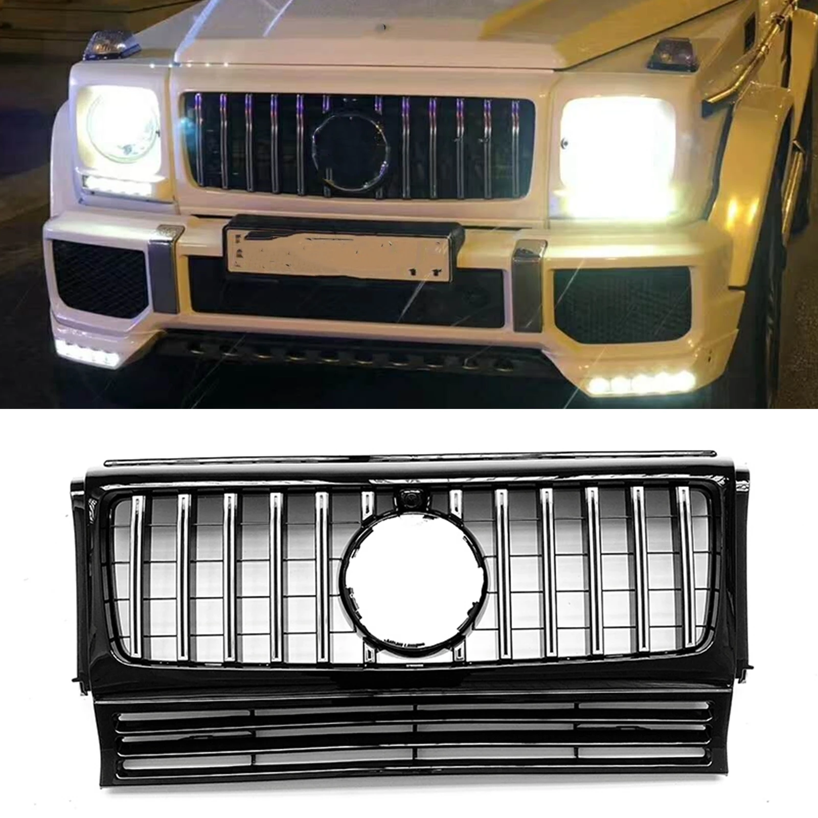 Front Grille Upper Bumper Hood Mesh Grill For Mercedes Benz G Class ...
