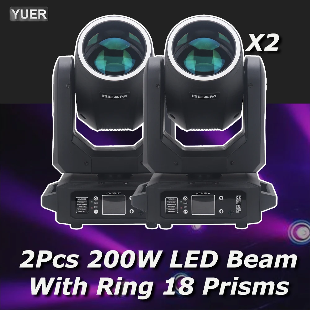 2Pcs-lot-LED-With-Ring-Moving-Head-Light-200W-Beam-Spot-18-Rotating ...