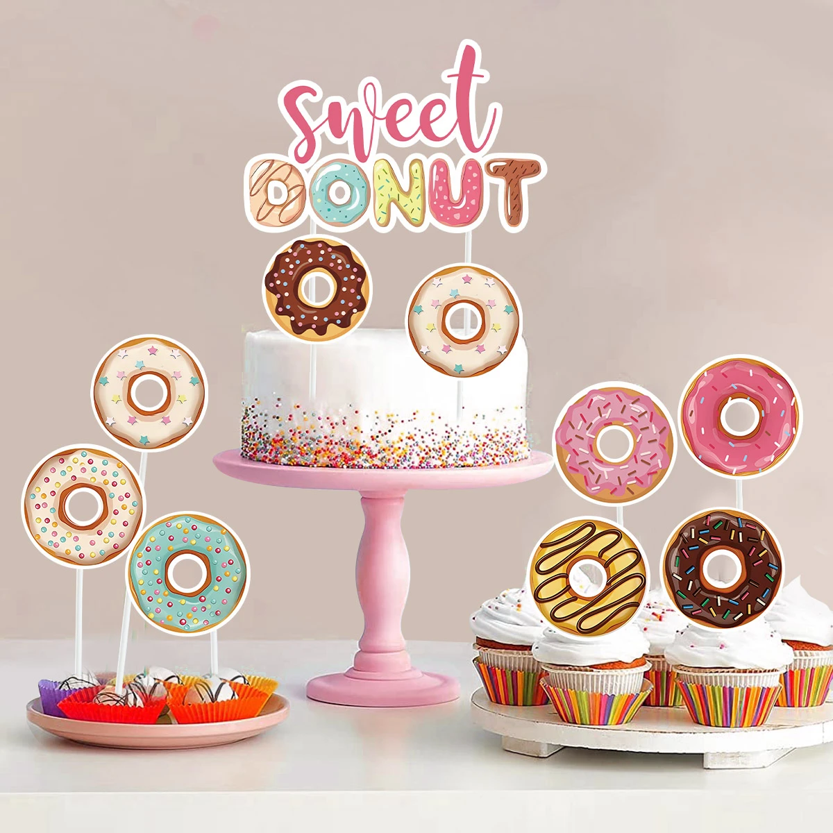 Sweet-Donut-Cake-Cupcake-Topper-Sweet-DoughnutsTheme-Cake-Decor-for ...