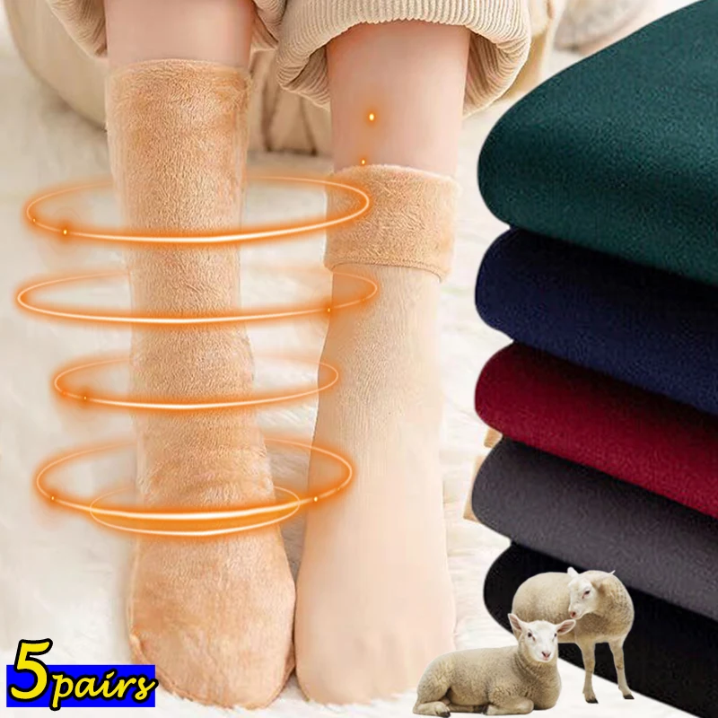 Women-s-Winter-Boots-Thermal-Wool-Sock-Men-s-Lined-Socks-Warm-Soft ...