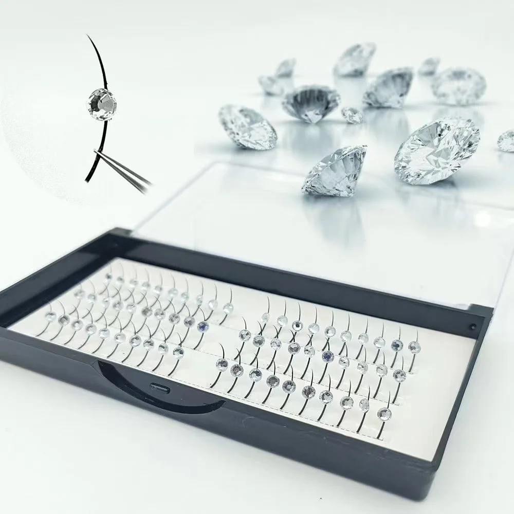 Silver Diamond Eyelash Extension Glitter Rhinestone Individual Lashes ...