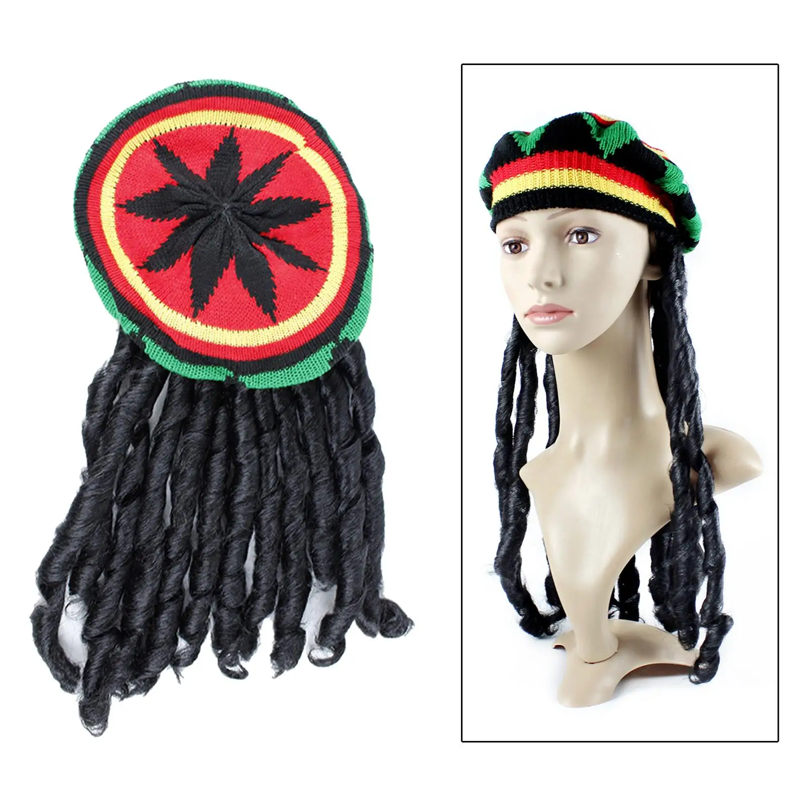 Beanie-Hat-Costume-Accessories-Cosplay-Party-Dress-Up-Reggae-Rasta-Hat ...