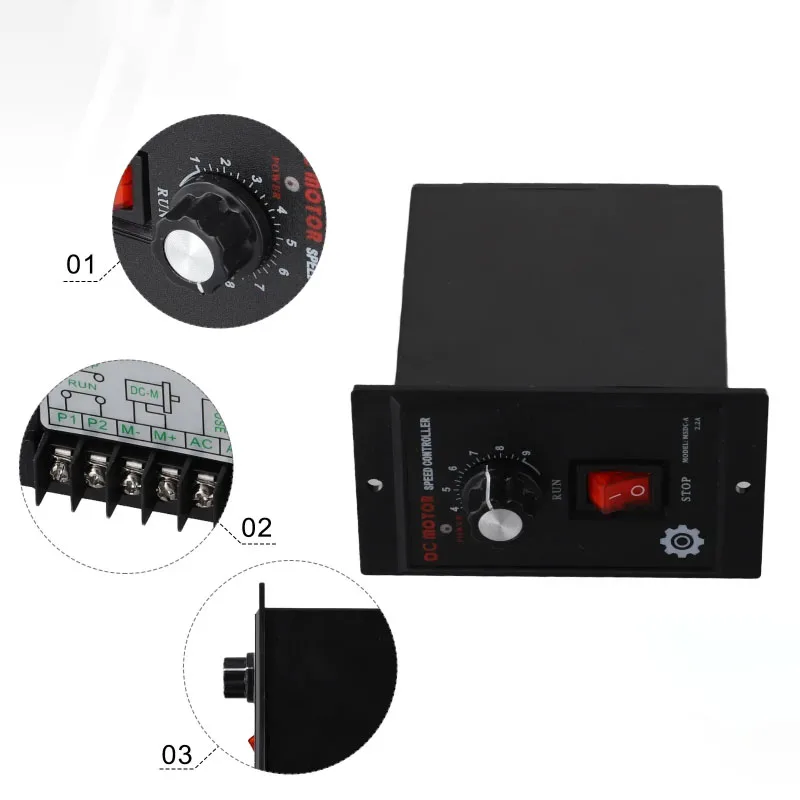 500W DC Motor Speed Controller AC 110V To DC 90V Forward Reversible ...
