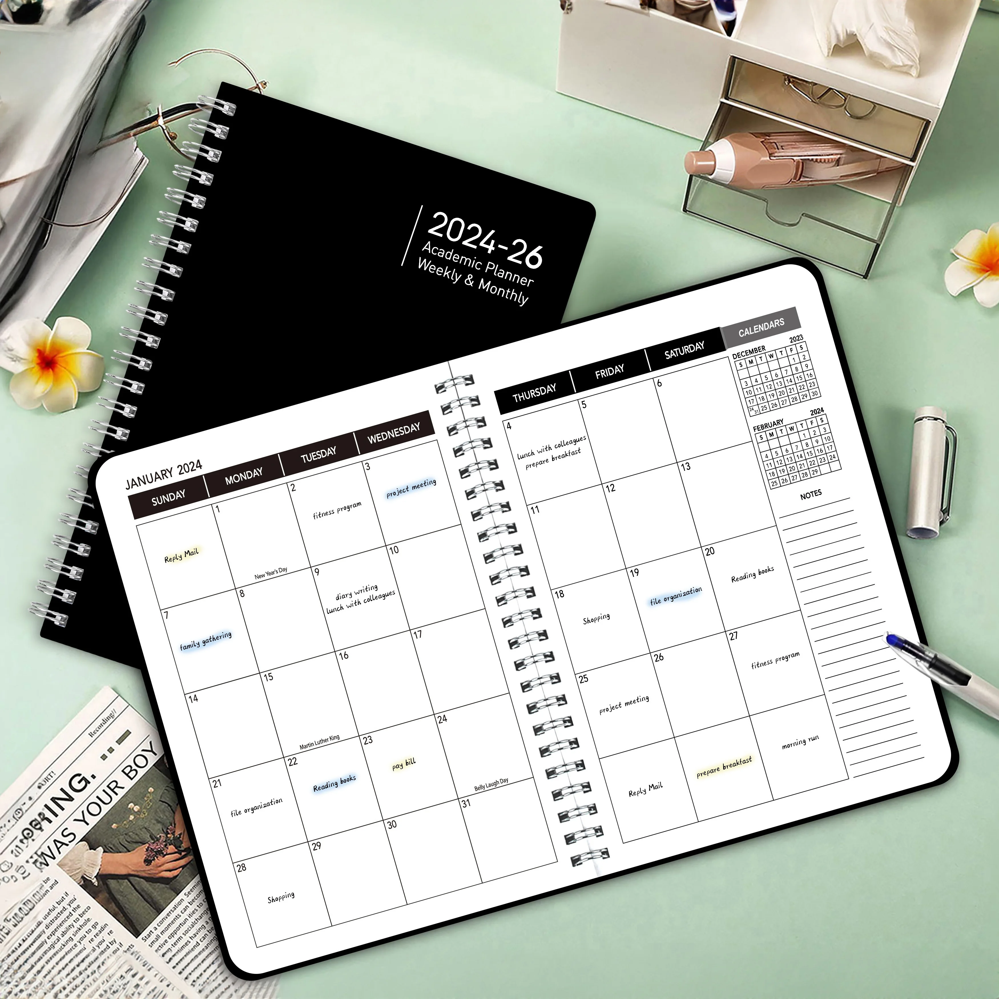 Caderno-planejador-mensal-da-tampa-do-pvc-programa-o-di-ria-para-casa ...