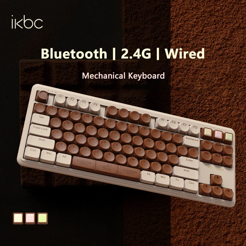 Chocolate Bluetooth Wireless Mechanical Keyboard 87keys Pbt Pc Gamer ...