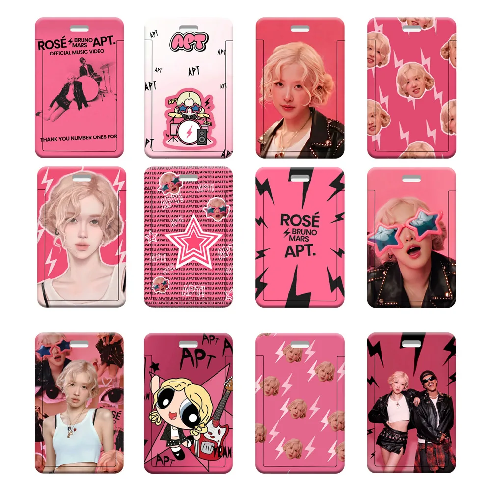 KPOP-Popular-Star-ROSE-APT-tarjetero-especial-Alblum-tarjetero-de-identificaci-n-de-estudiante ...