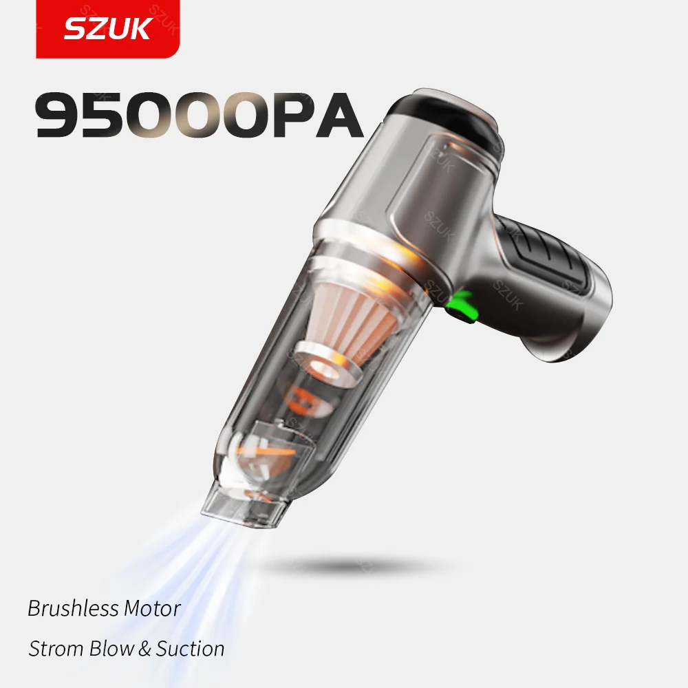 95000PA Wireless Car Vacuum Cleaner Handled Mini Powerful Cleaning ...