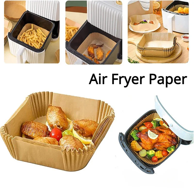 30-50Pcs-Kitchen-Accessory-Disposable-Air-Fryer-Oil-absorbing-and-Grease-proof-Paper-Tray ...