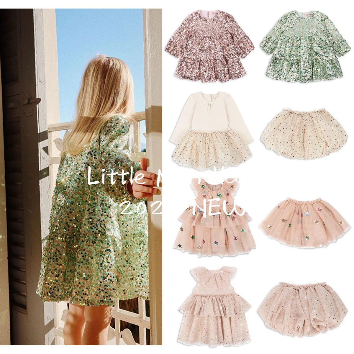 Autumn-Winter-2024-new-KS-series-girls-sweet-design-Stars-sequin-dress ...