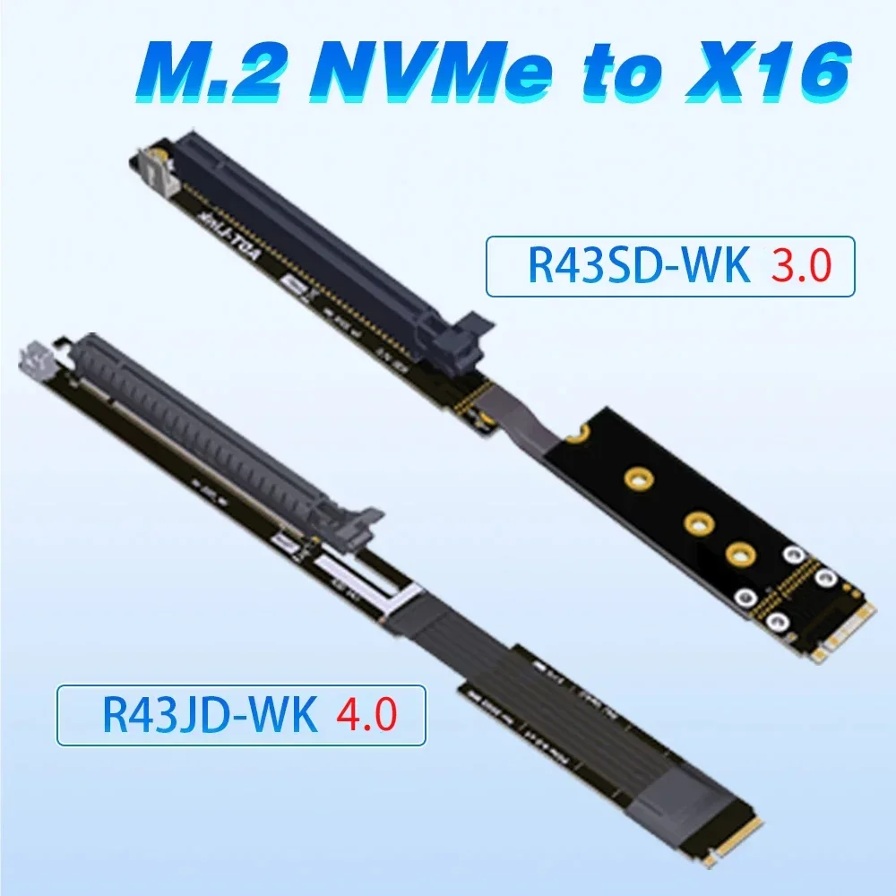 M-2-M2-NVMe-to-PCIe-X16-4-0-Extender-Riser-Adapter-Jumper-Mining-Cable ...