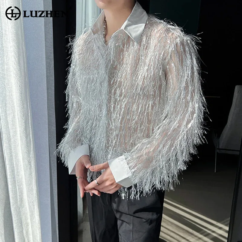 LUZHEN largo 2025 nueva moda elegante Patchwork rebaba borla manga ...