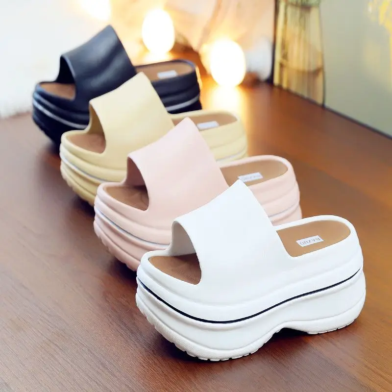 8 cm Super high heel slippers new women's clogs for summer platform ...