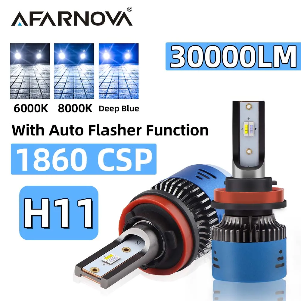 Car-Headlight-H11-LED-Bulb-H8-H11-H9-Led-Lights-6000K-8000K-Deep-Blue ...