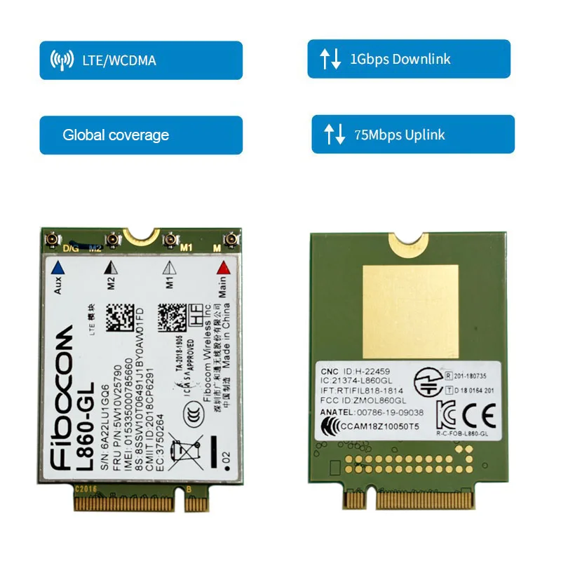 L860-GL WWAN card for Lenovo Thinkpad X1 7th 8th X1 Yoga 4th T490 T14 ...