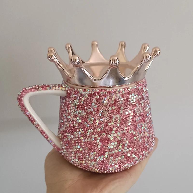 320ml-Luxury-Sparkling-Diamond-Crown-Ceramic-Mug-Coffee-Mug-Milk-Cup ...