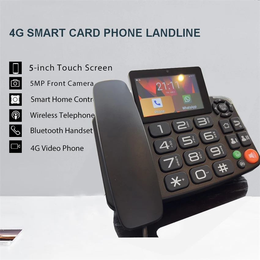 Android-LTE-Telefone-Fixo-Sem-Fio-Wi-Fi-4G-SIM-Rede-Video-Phone-Idosos ...