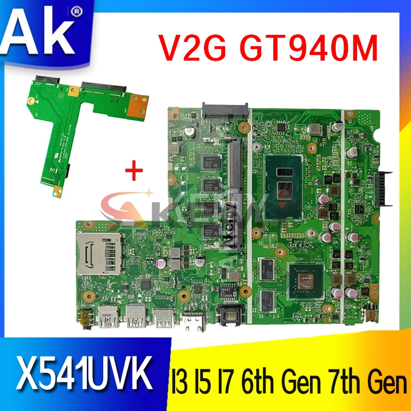 X541uvk Mainboard Original V2g Gt940m Gpu I3 I5 I7 6th Gen 7th Gen 8gb De Ram Para Asus X541uj ...