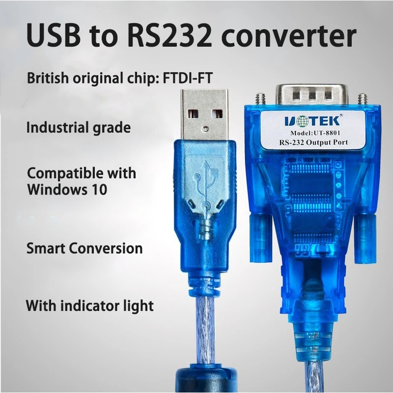 DB9 Cable Serial Port USB To RS232 Converter Adapter Programming Cables ...
