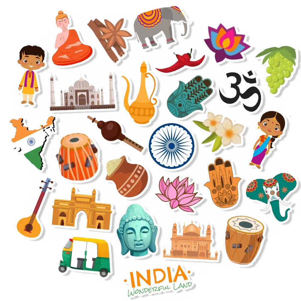 10-30-50pcs-India-Sticker-Pack-Travel-Theme-Decals-for-Notebook-Journal ...
